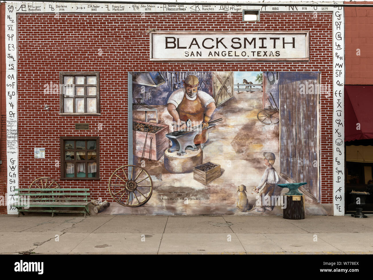 A downtown mural depicting blacksmithing, an important Old West ...