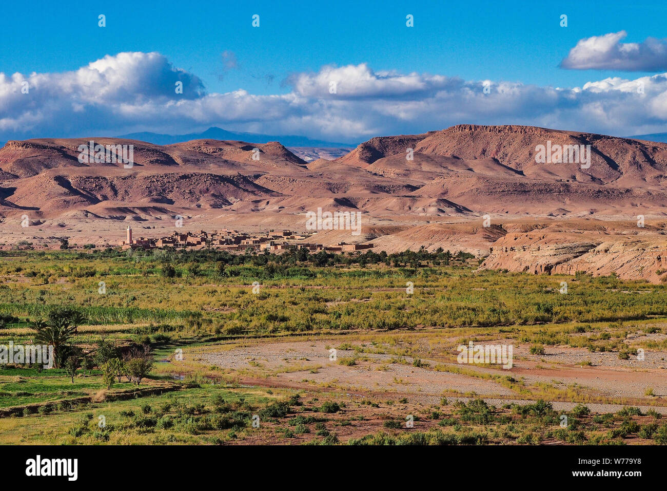 Morocco, High Atlas Landscape. Valley on the road to Ouarzazate, Africa ...