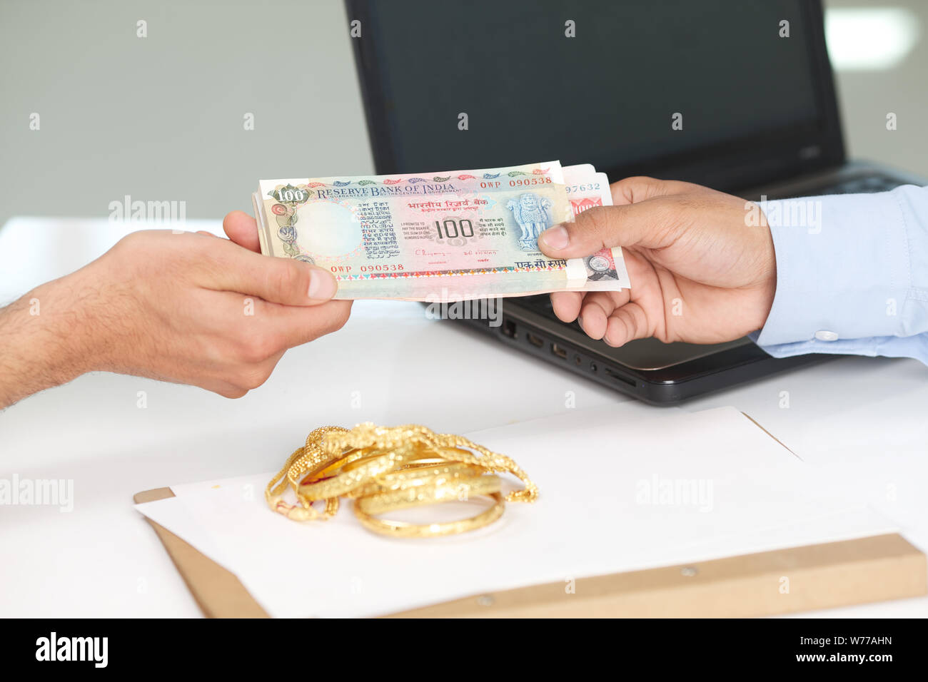 Giving money bank teller hi-res stock photography and images - Alamy
