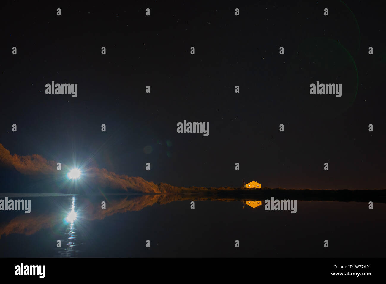 Night shot of Faro Airport, Algarve, Spain Stock Photo - Alamy