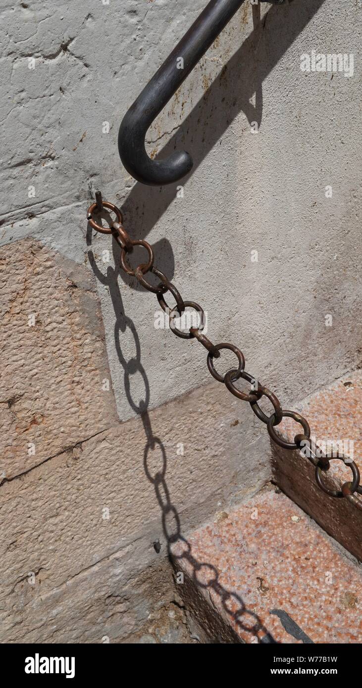 Iron chain on an old castle bridge Stock Photo - Alamy
