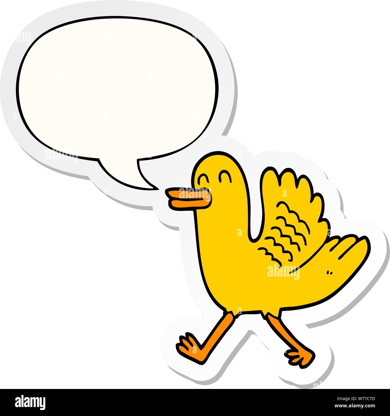 Funny cartoon duck speech bubble Stock Vector Images - Alamy