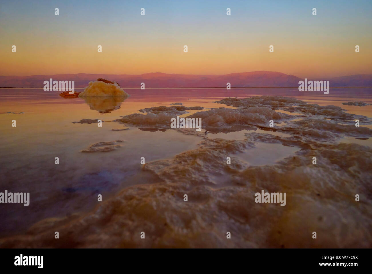 Colorful Sunset at the Dead Sea Stock Photo - Alamy