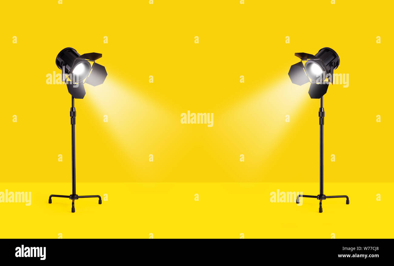 Bright yellow studio lamps hi-res stock photography and images - Alamy