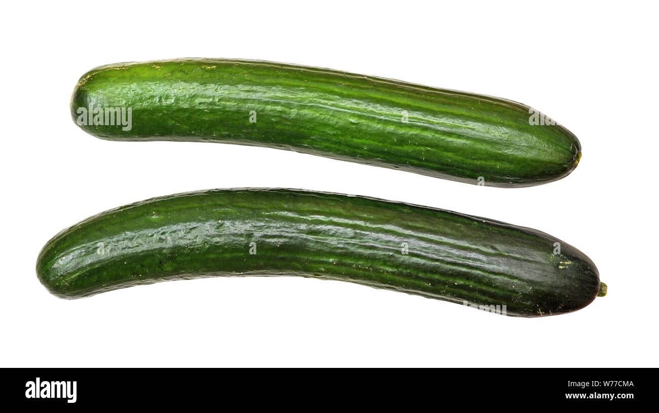 two cucumber isolated on white background Stock Photo - Alamy
