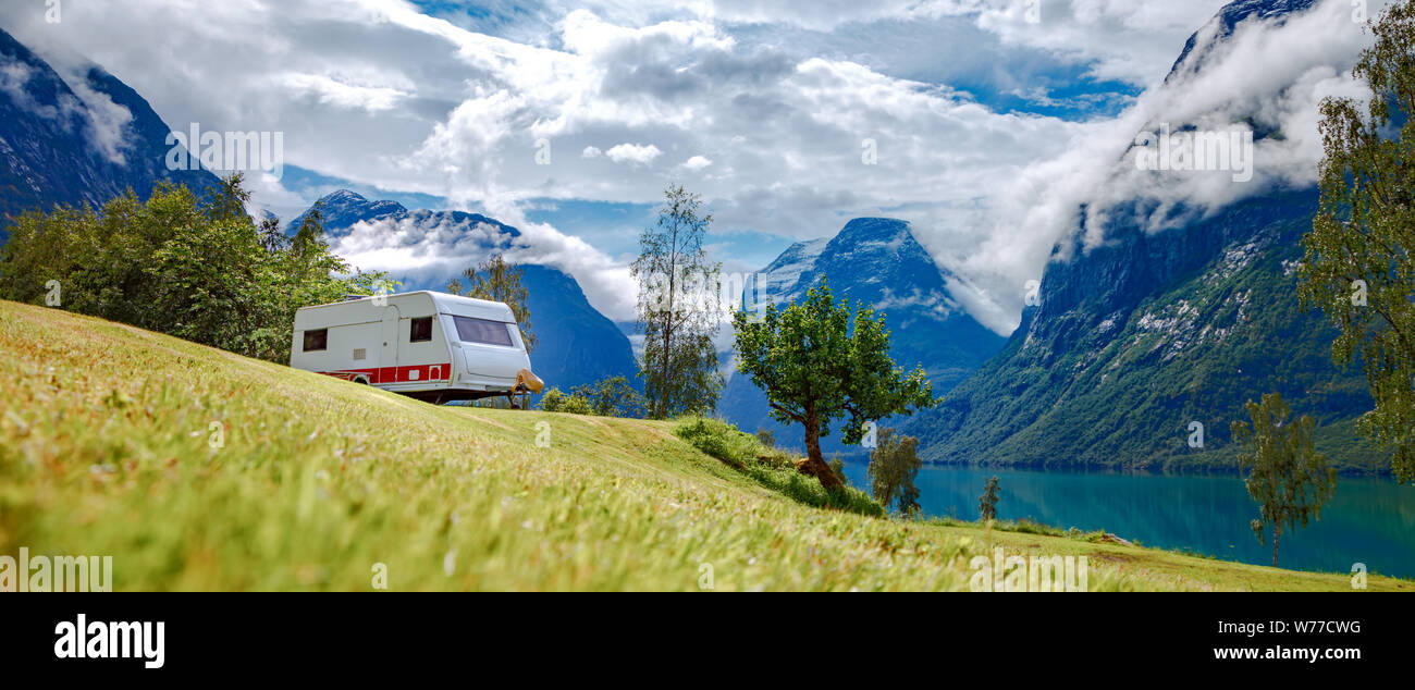 Family vacation travel RV, holiday trip in motorhome, Caravan car ...