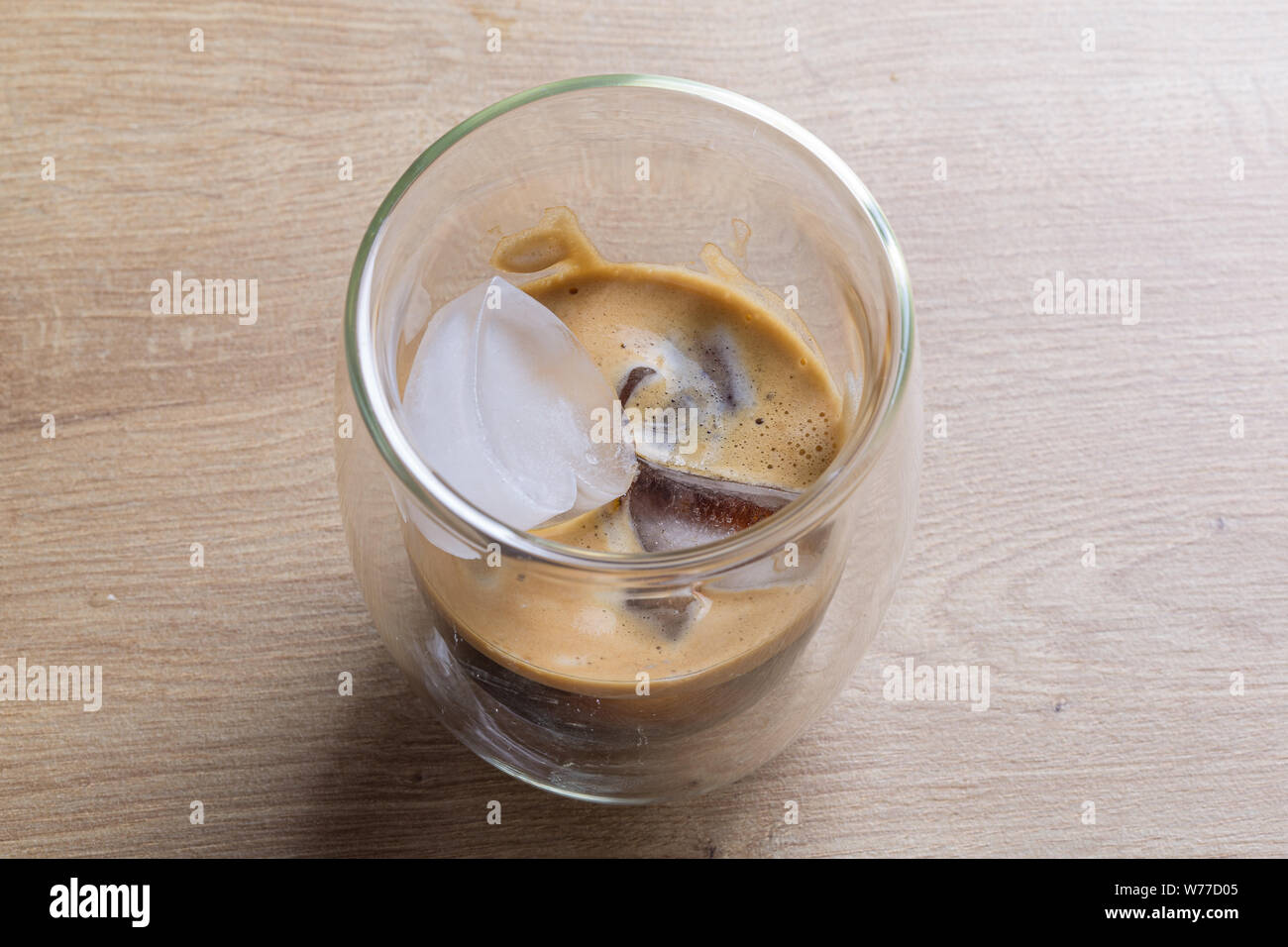Ice coffee with heart shaped ice cubes close up Stock Photo - Alamy