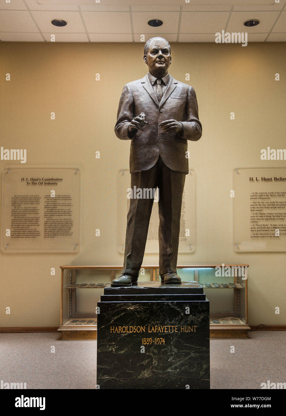 A statue of legendary Texas oilman H.L. Hunt at the East Texas Oil ...
