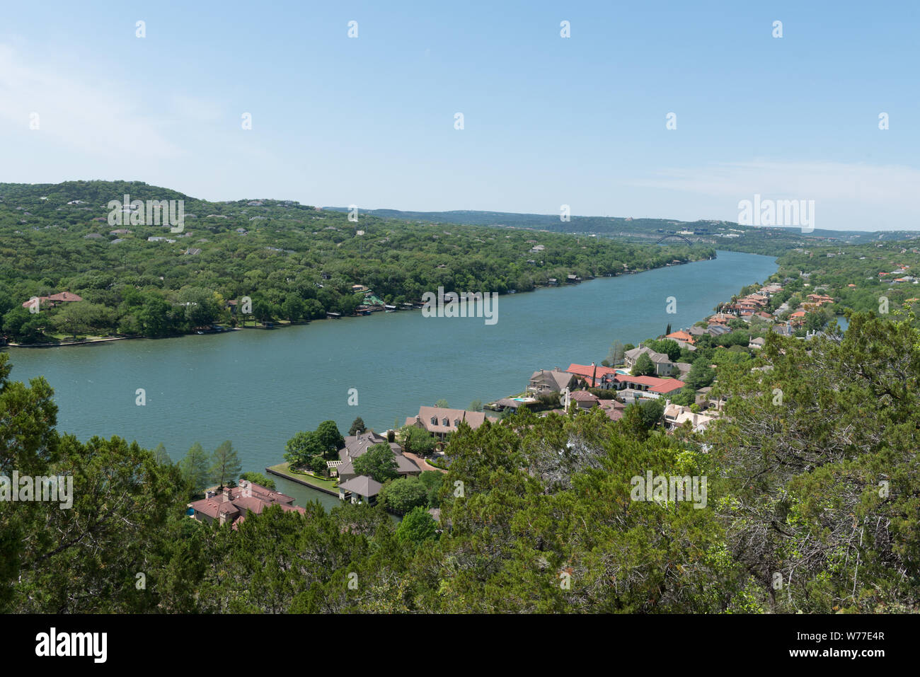 A view of Lake Austin from Mount Bonnell, above Austin, Texas Physical ...