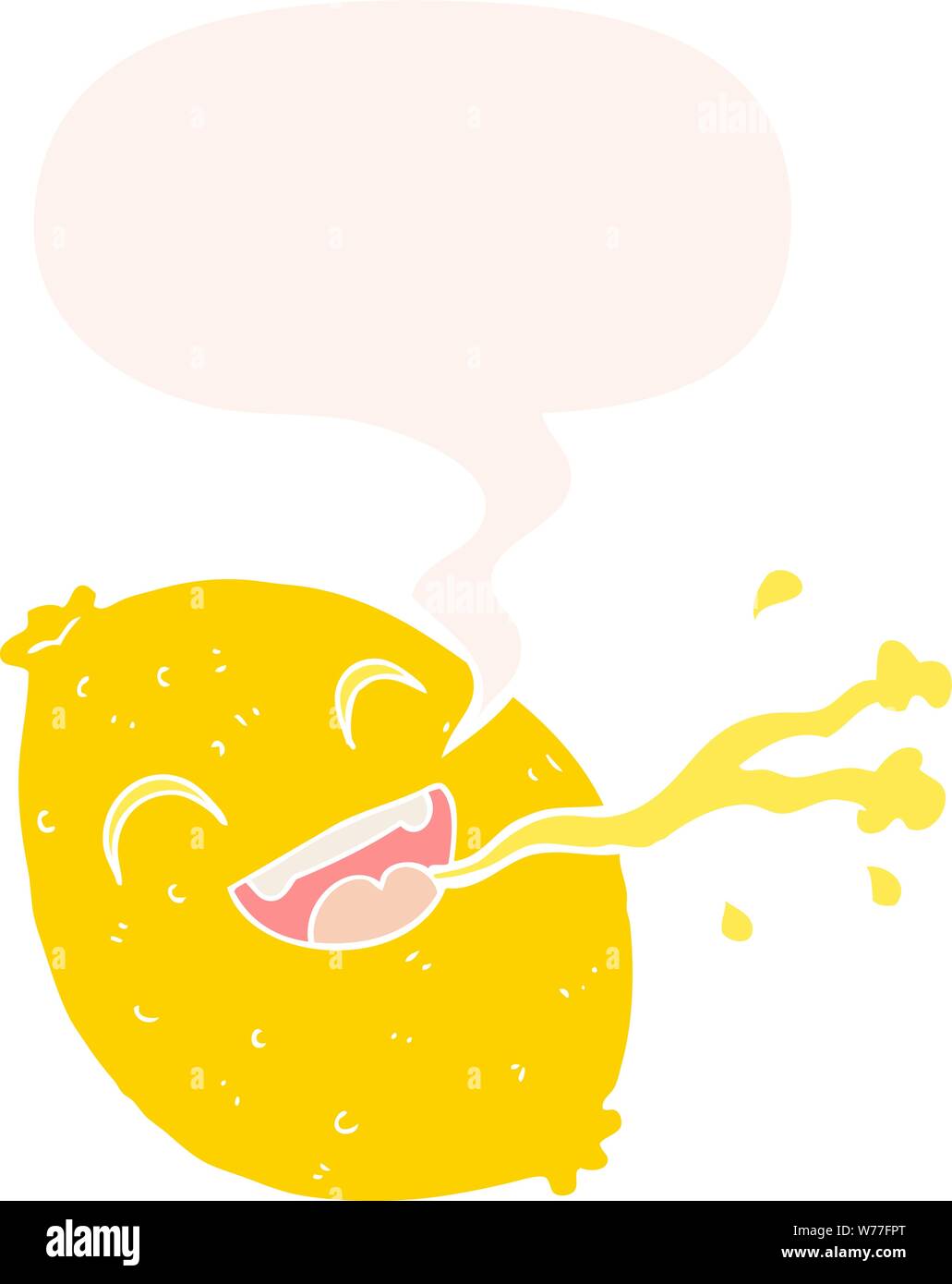cartoon squirting lemon with speech bubble in retro style Stock Vector ...