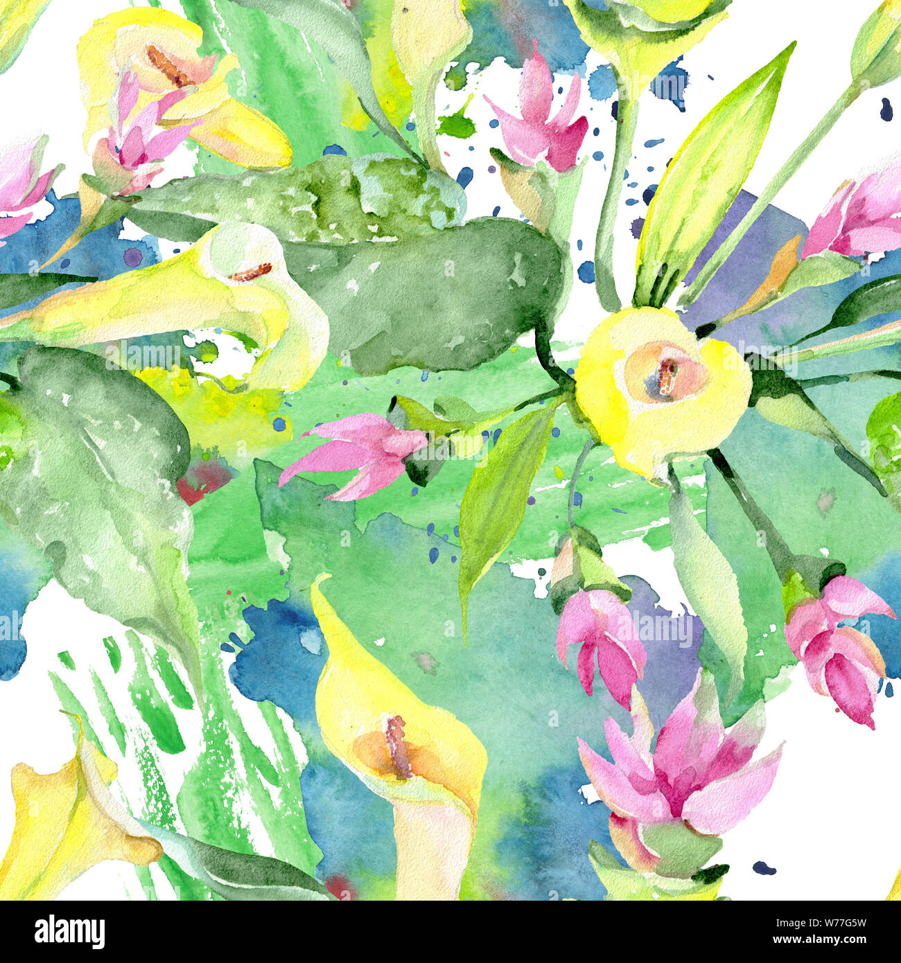 Bouquet floral botanical flowers. Watercolor background illustration ...