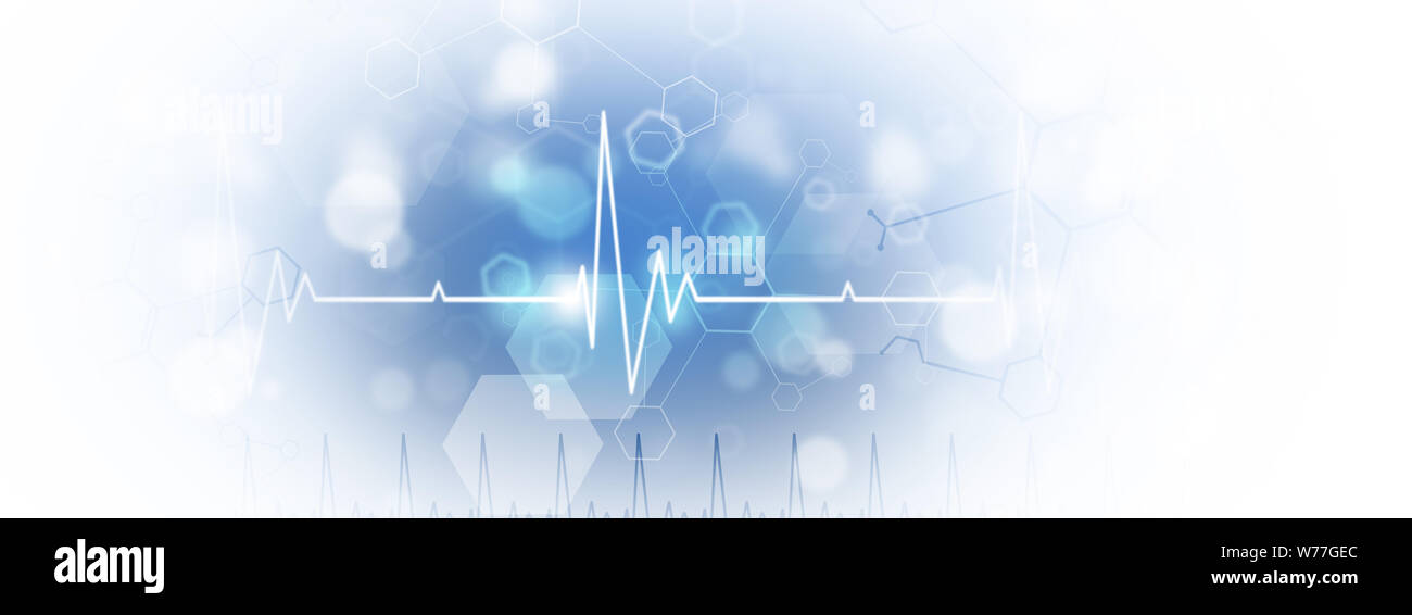 science medicine illustration of heart pulsating rhythm Stock Photo - Alamy