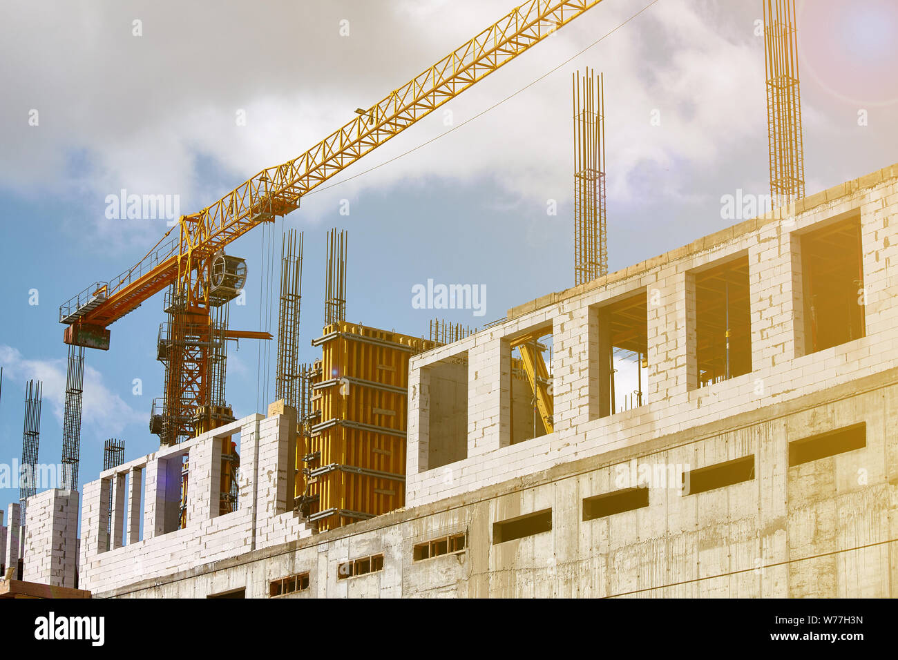 Kharkiv, Ukraine - July 31, 2019: Construction of a high-rise building ...