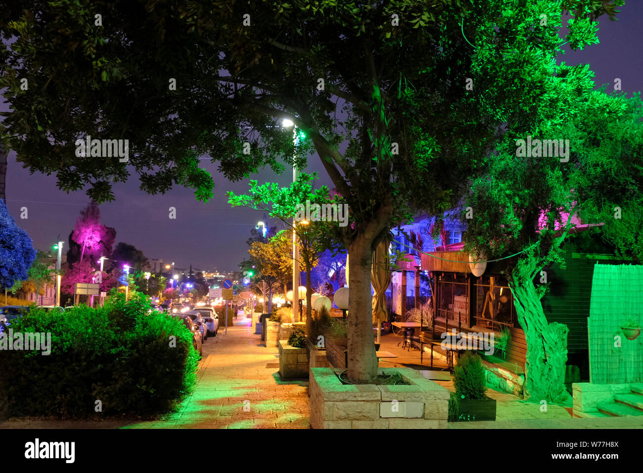 A trendy area of sidewalk cafes and restaurants in the German Colony ...