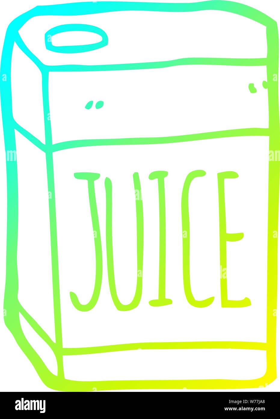 cold gradient line drawing of a cartoon juice box Stock Vector Image ...