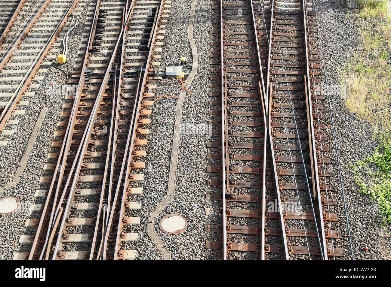 Different detailed views on railroads and rail crossings in germany ...