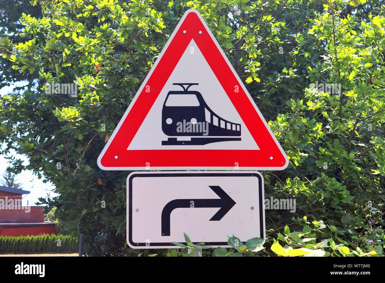 Different detailed views on railroads and rail crossings in germany ...