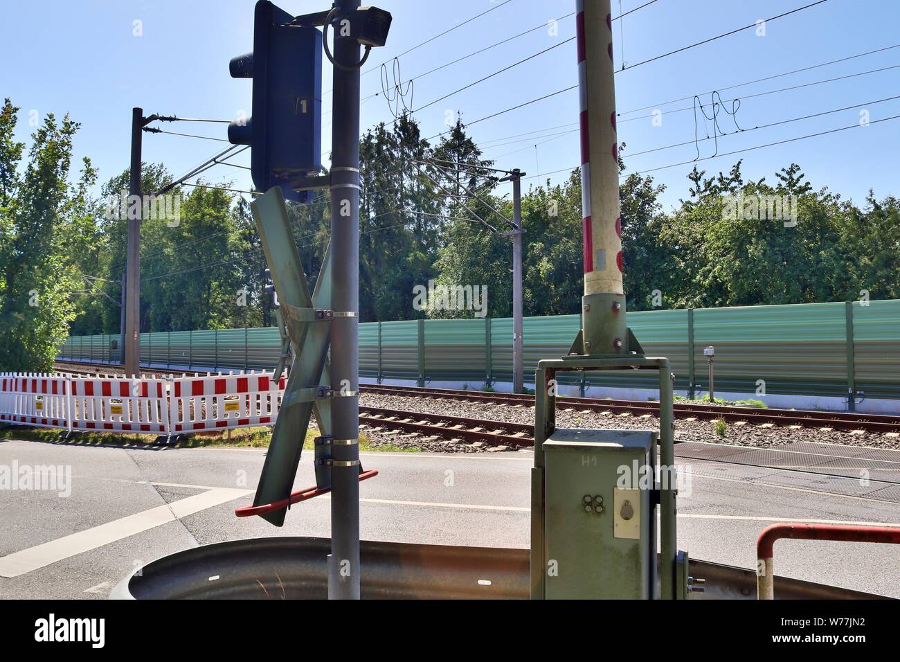 Different detailed views on railroads and rail crossings in germany ...