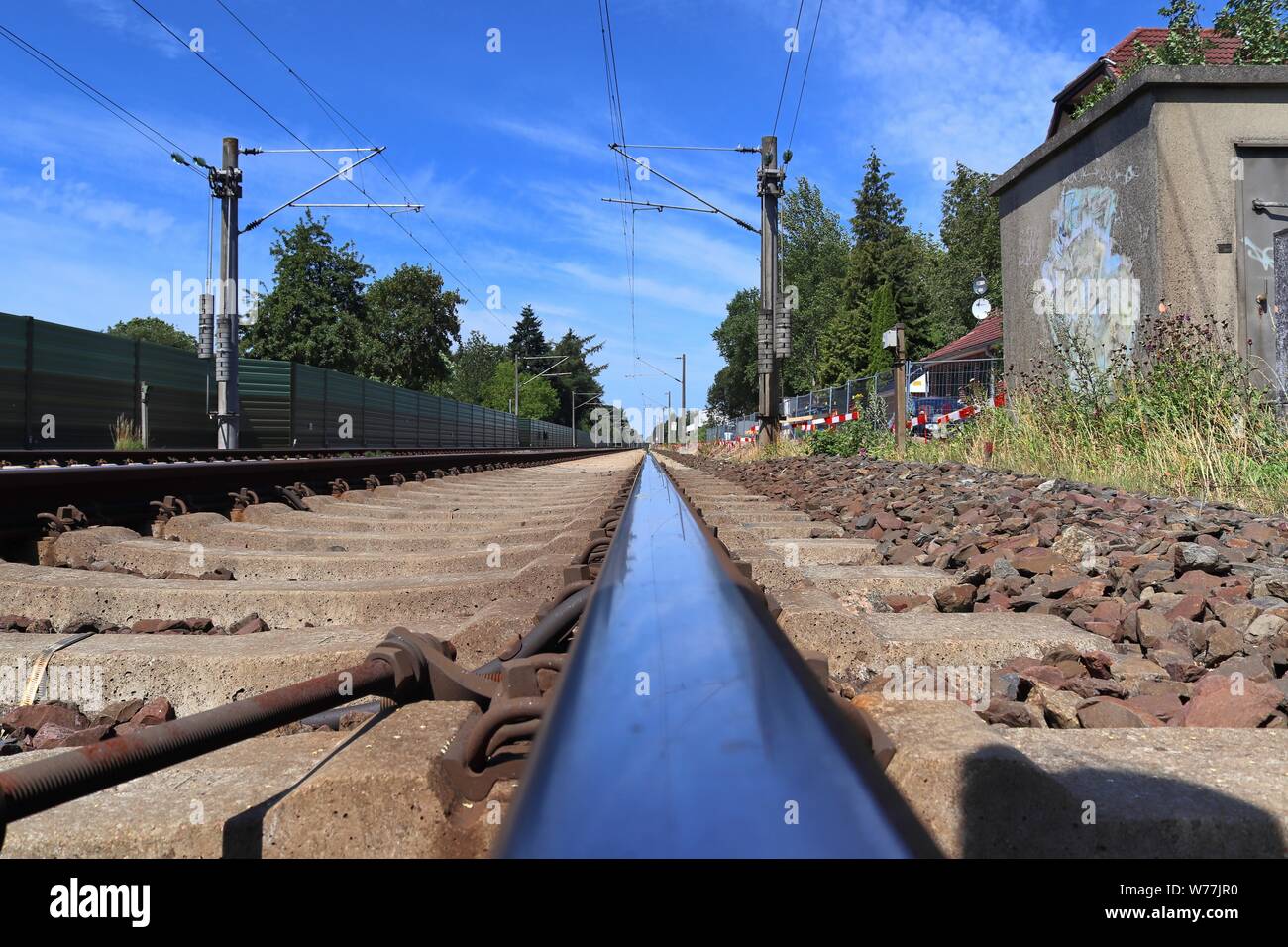 Different detailed views on railroads and rail crossings in germany ...