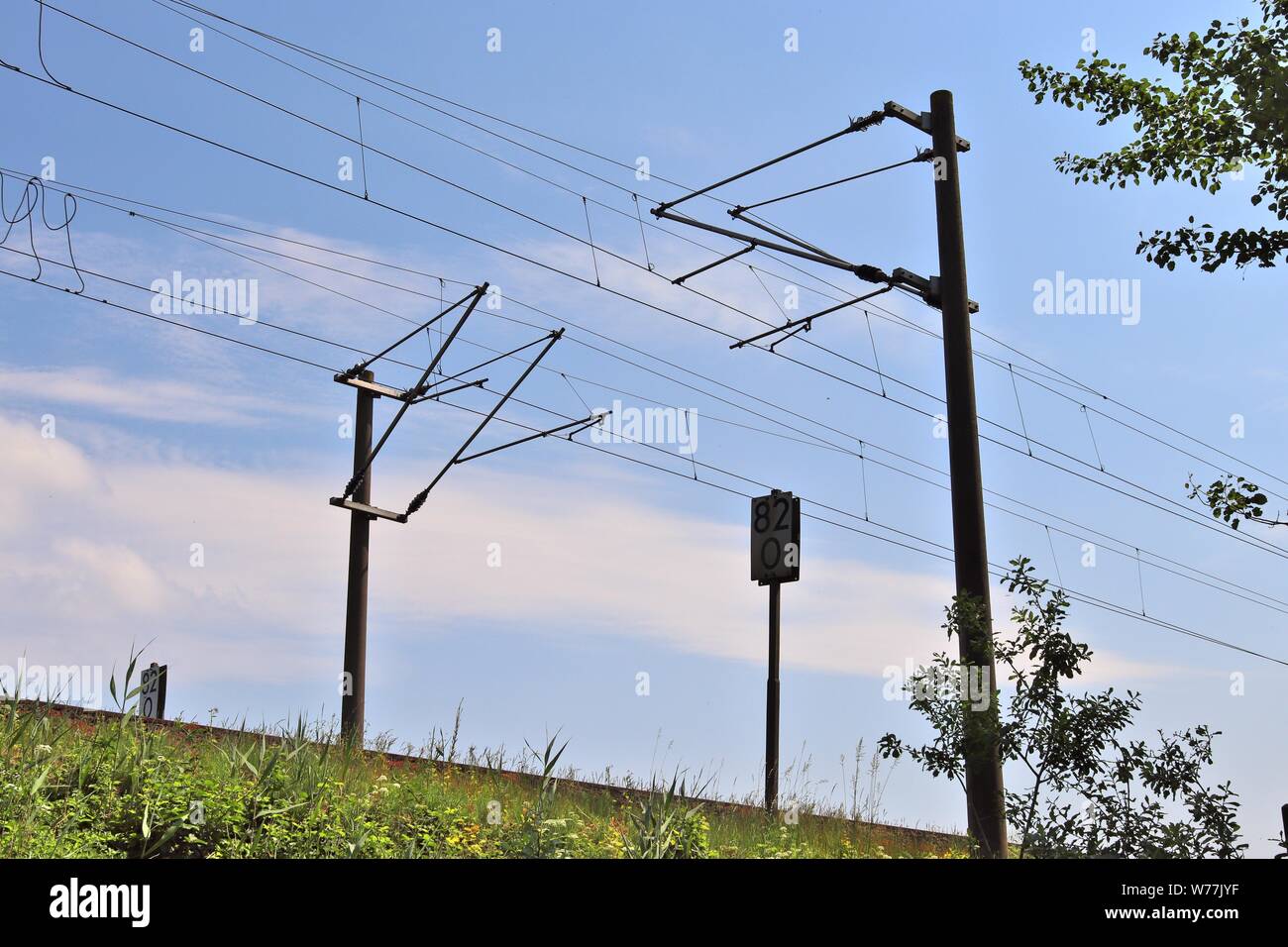 Different detailed views on railroads and rail crossings in germany ...
