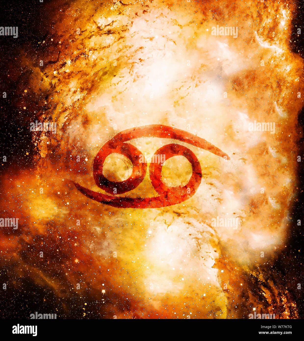 Hand drawn horoscope astrology symbols in cosmic space Stock Photo - Alamy