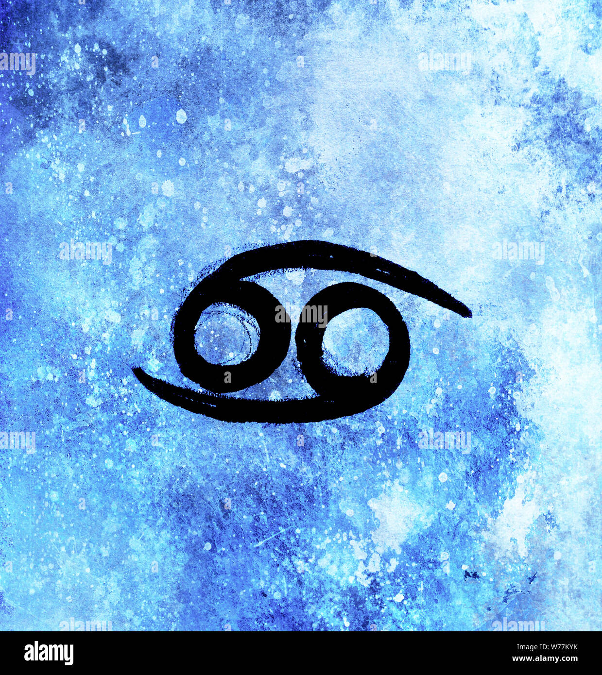 Hand drawn horoscope astrology symbols, blue background Stock Photo - Alamy