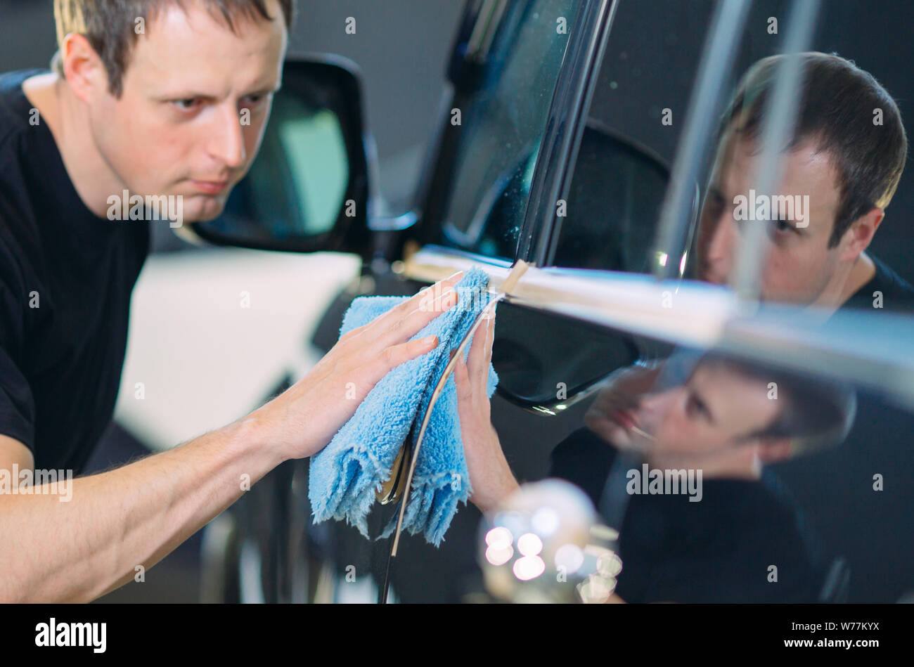 Man Wiping Car High Resolution Stock Photography and Images - Alamy