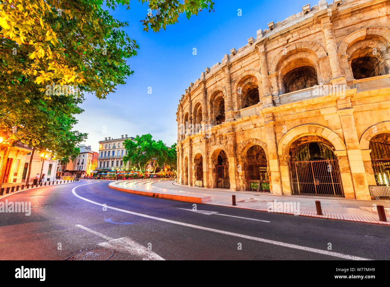 Nimes, France. Ancient Roman amphitheatre in the Occitanie region of ...