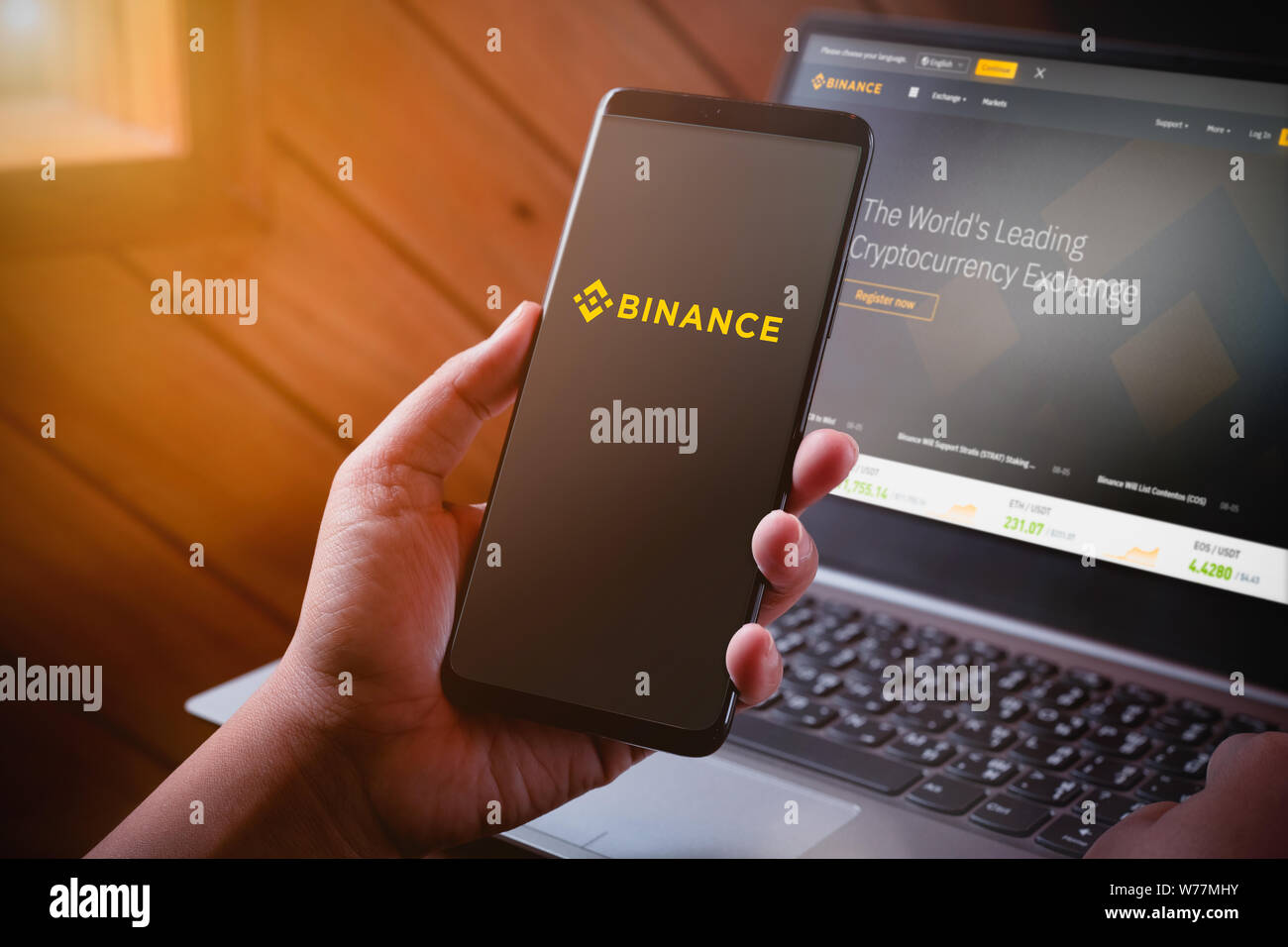 Bangkok, Thailand - August 5, 2019: Hands holding Smartphone with ...