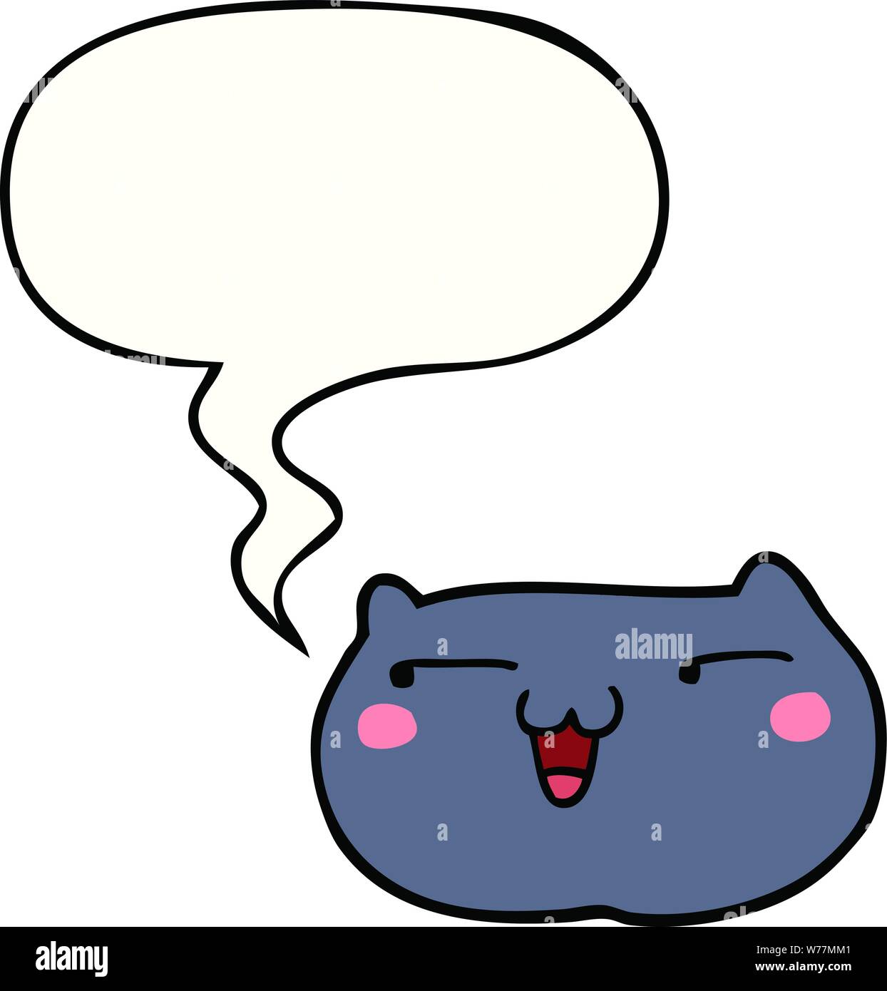 cartoon cat face with speech bubble Stock Vector Image & Art - Alamy
