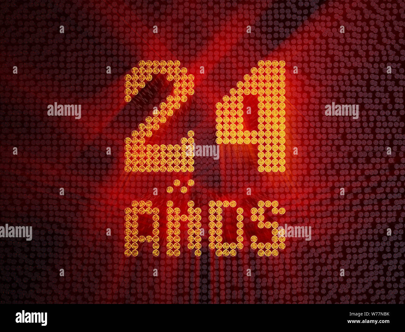 Inscription in Spanish. golden number twenty-four years (number 24 ...