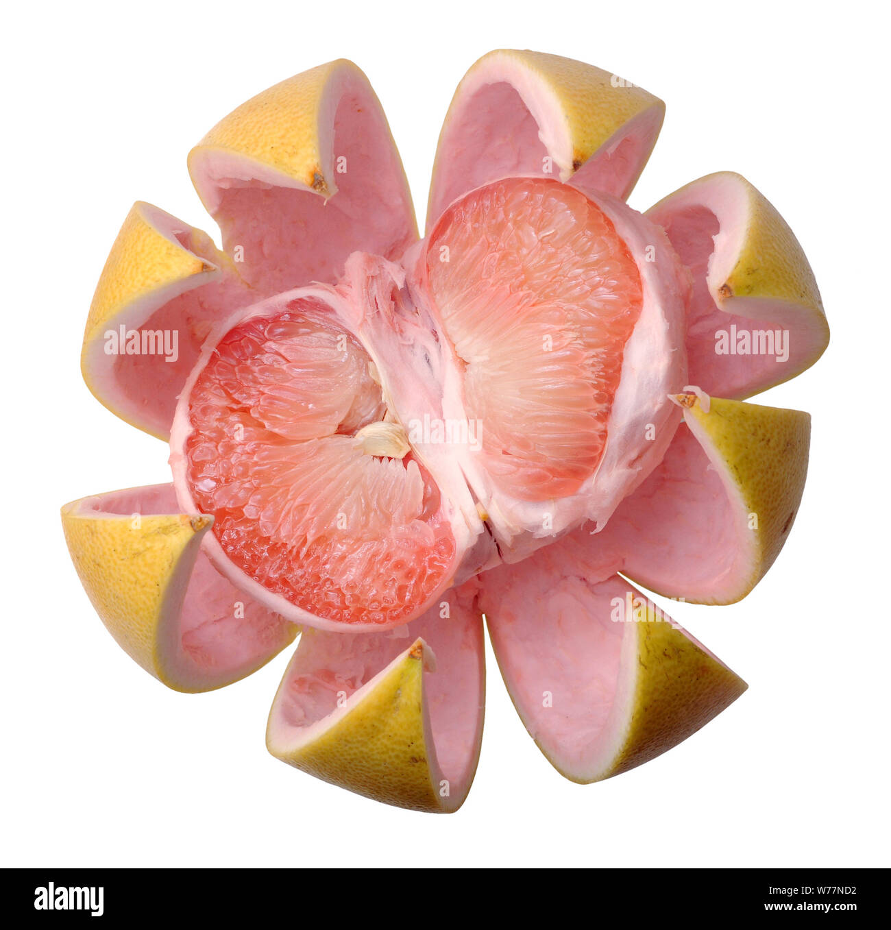 peeled pomelo isolated on white background Stock Photo - Alamy