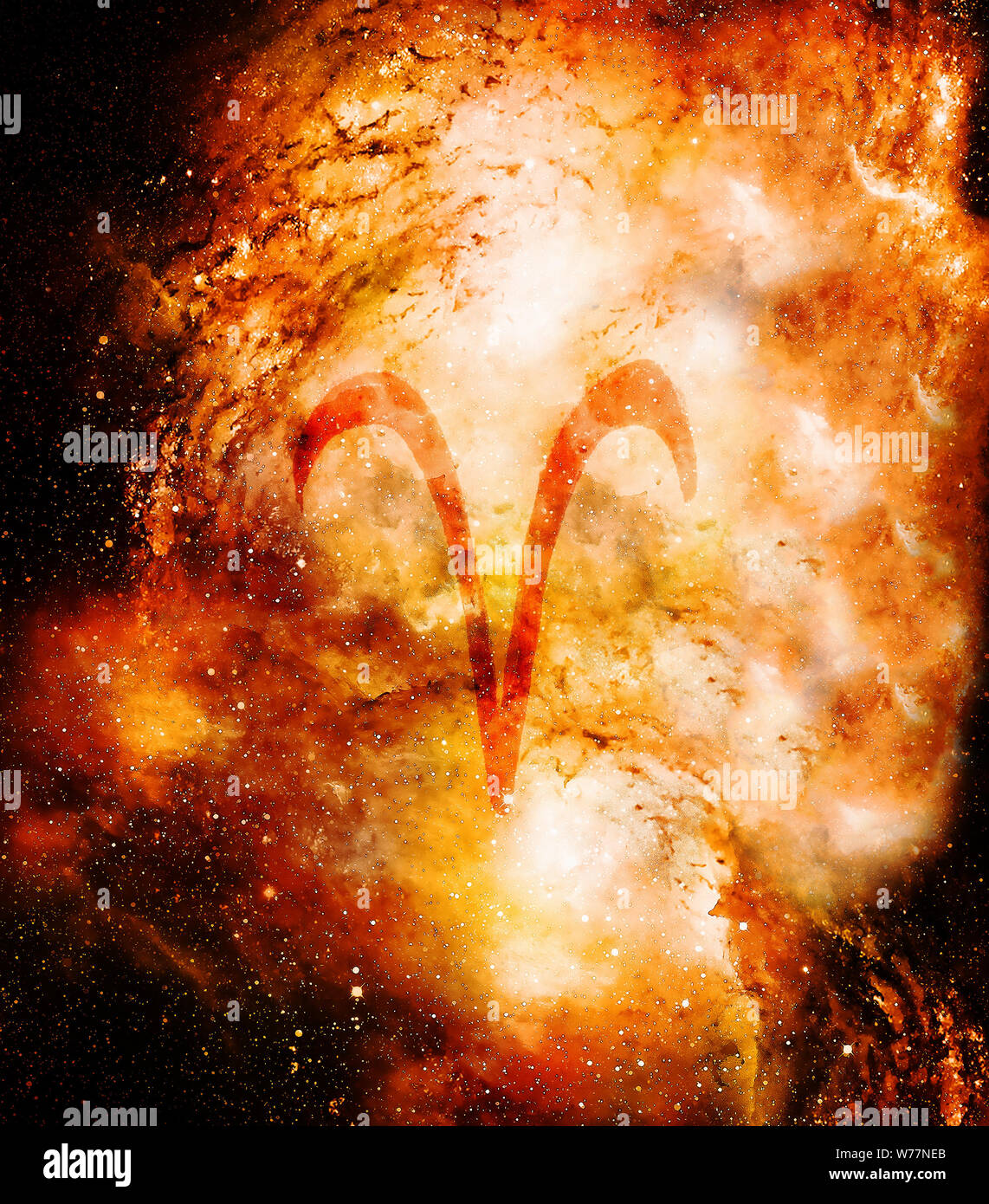 Hand drawn horoscope astrology symbols in cosmic space Stock Photo - Alamy