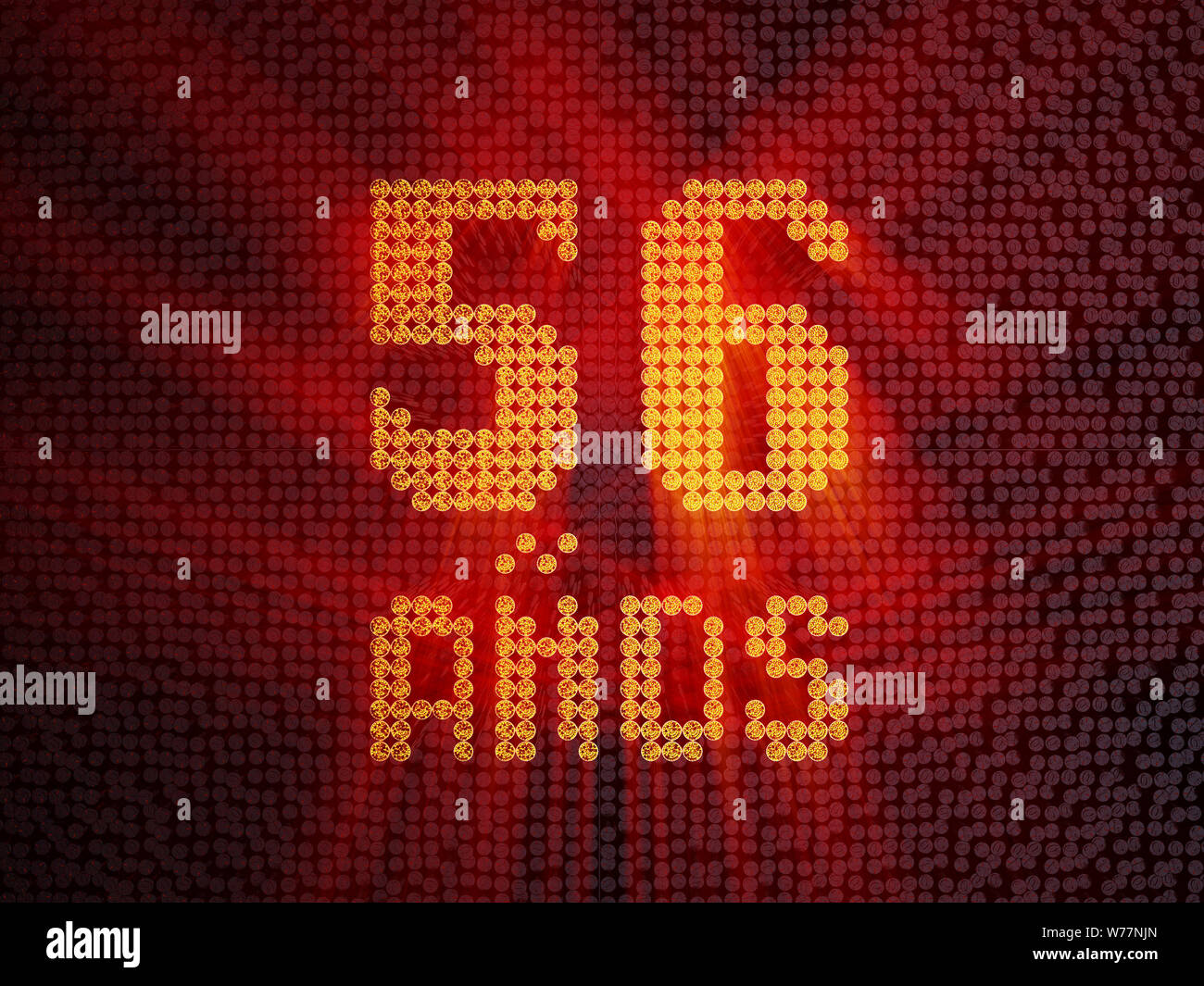 Inscription in Spanish. golden number fifty-six years (number 56 years ...