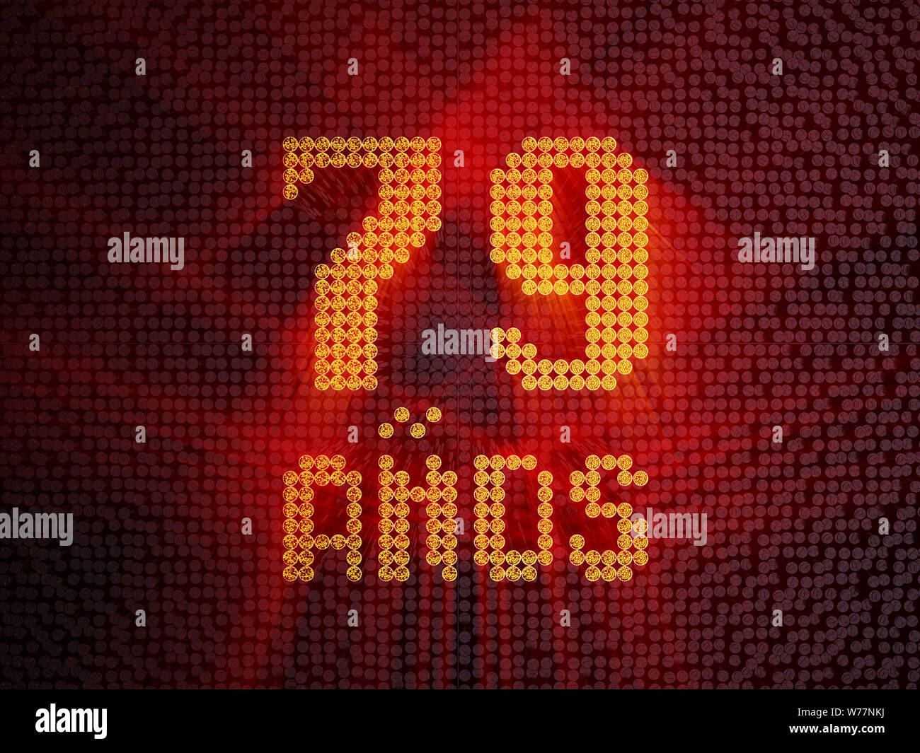 Inscription in Spanish. golden number seventy-nine years (number 79 ...