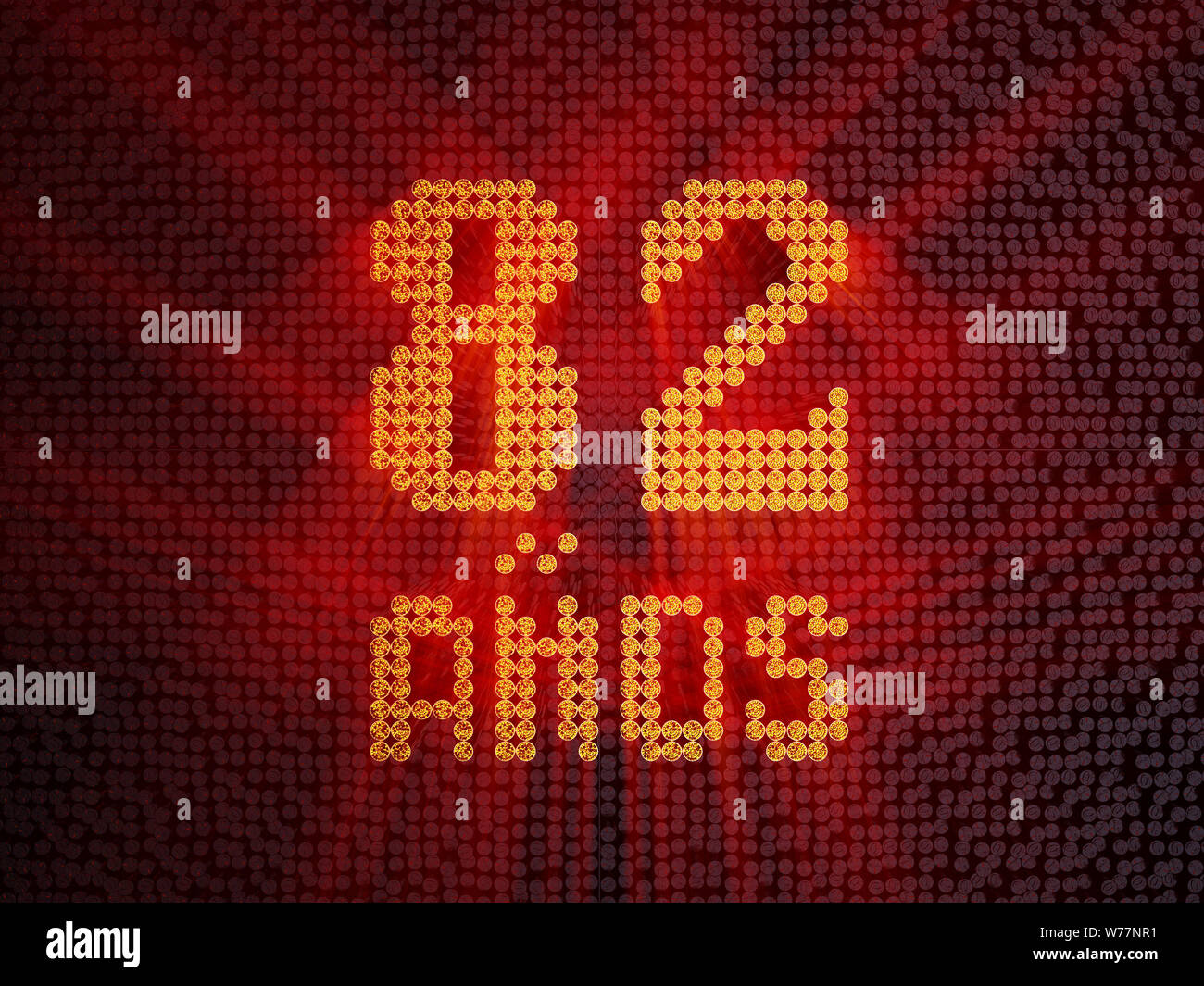 Inscription in Spanish. golden number eighty-two years (number 82 years ...