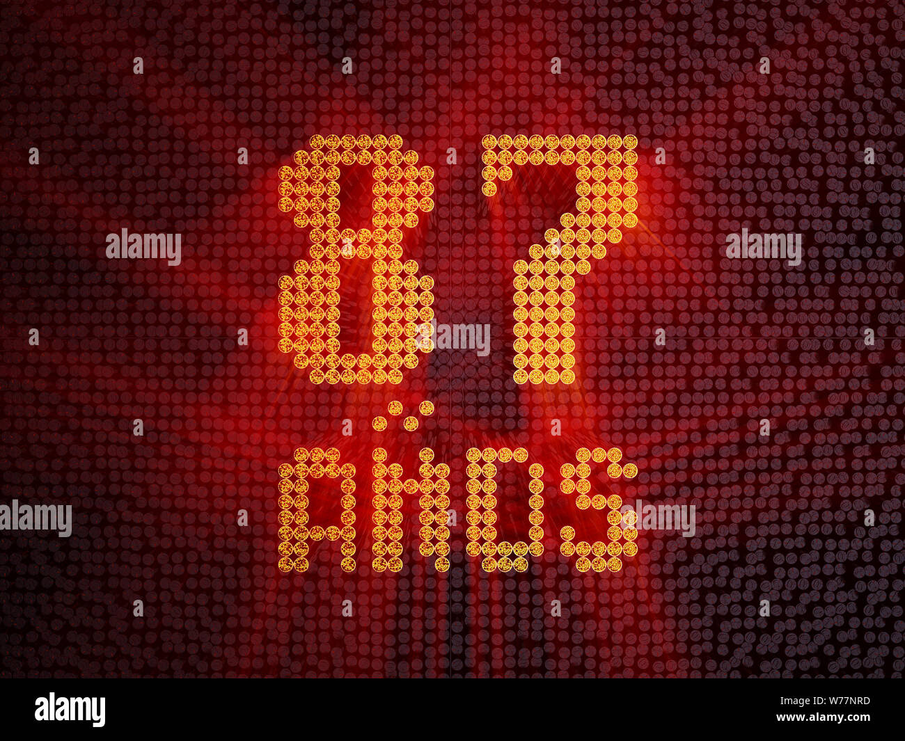 Inscription in Spanish. golden number eighty-seven years (number 87 ...