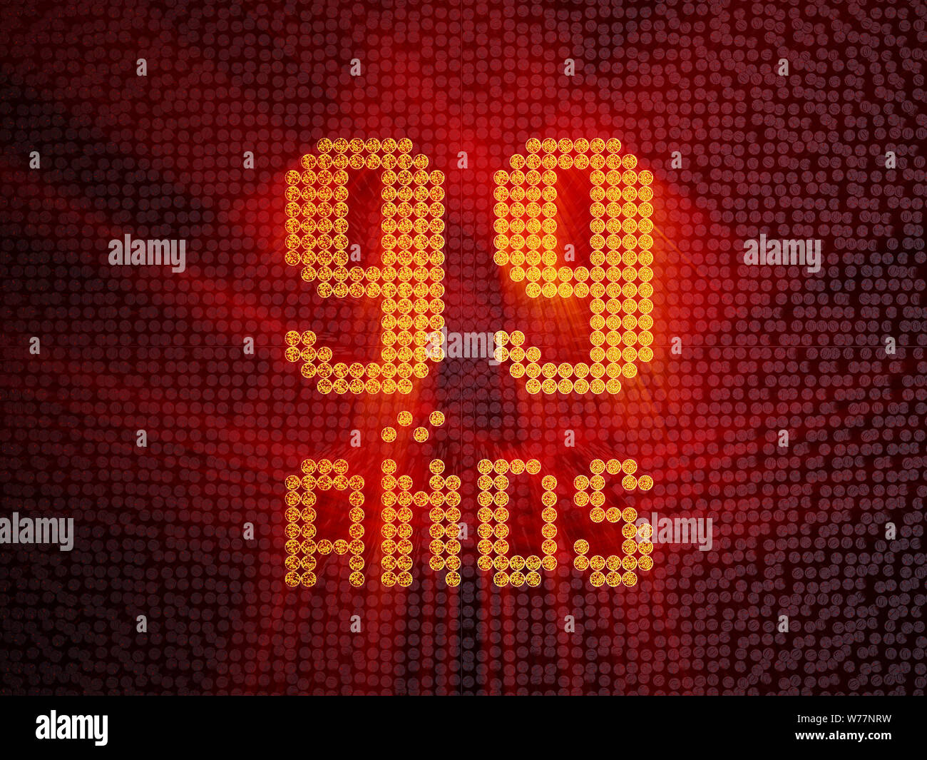 Inscription in Spanish. golden number ninety-nine years (number 99 ...