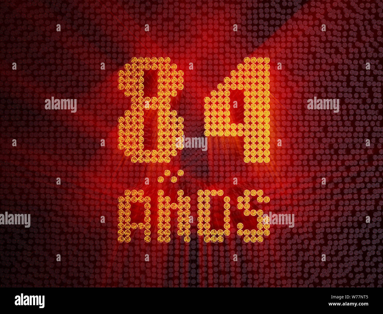 Inscription in Spanish. golden number eighty-four years (number 84 ...