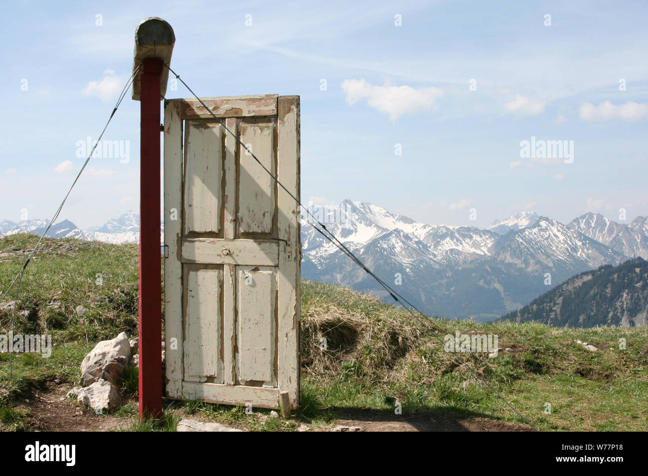 Detached door on top of a mountain - a symbol for via alpia Stock Photo ...