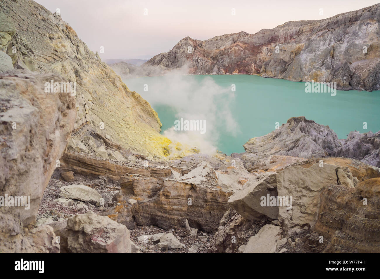 The Ijen Volcano Or Kawah Ijen On The Indonesian Language Famous