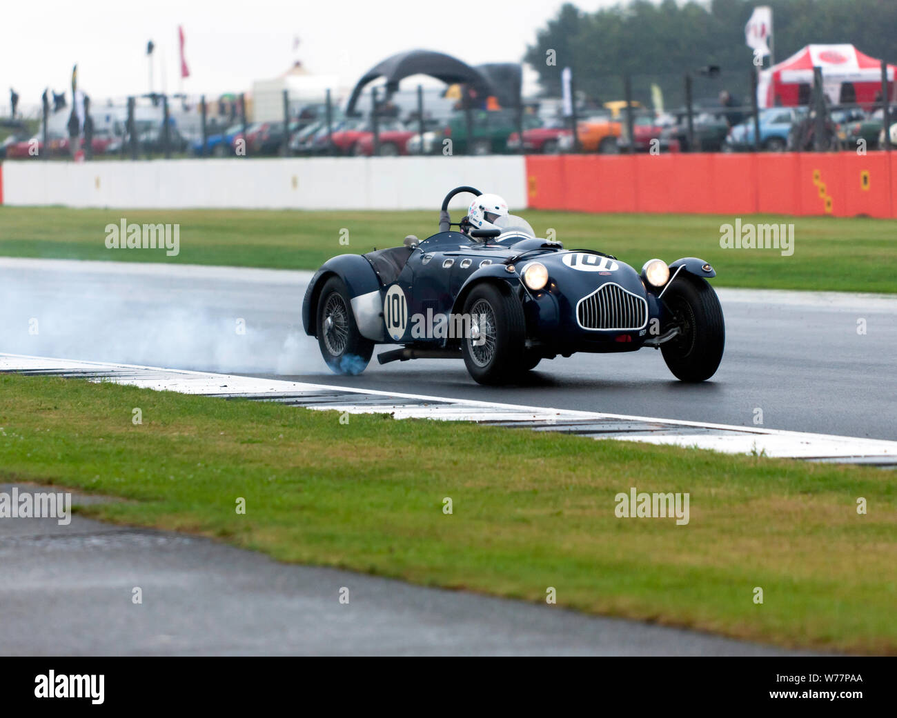 Till Bechtolsheimer driving his 1950, Allard J2, down the Wellington ...