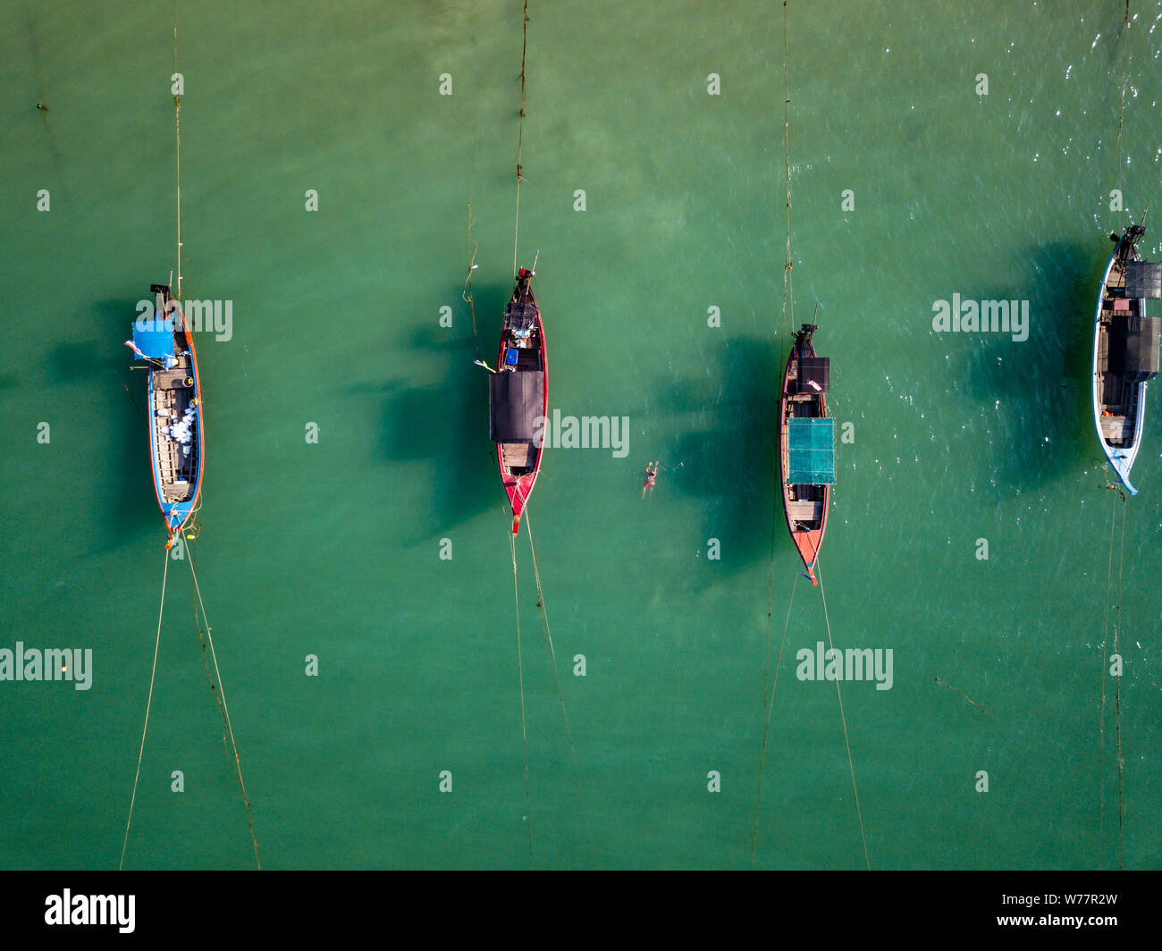 Aerial view fishing boats hi-res stock photography and images - Alamy