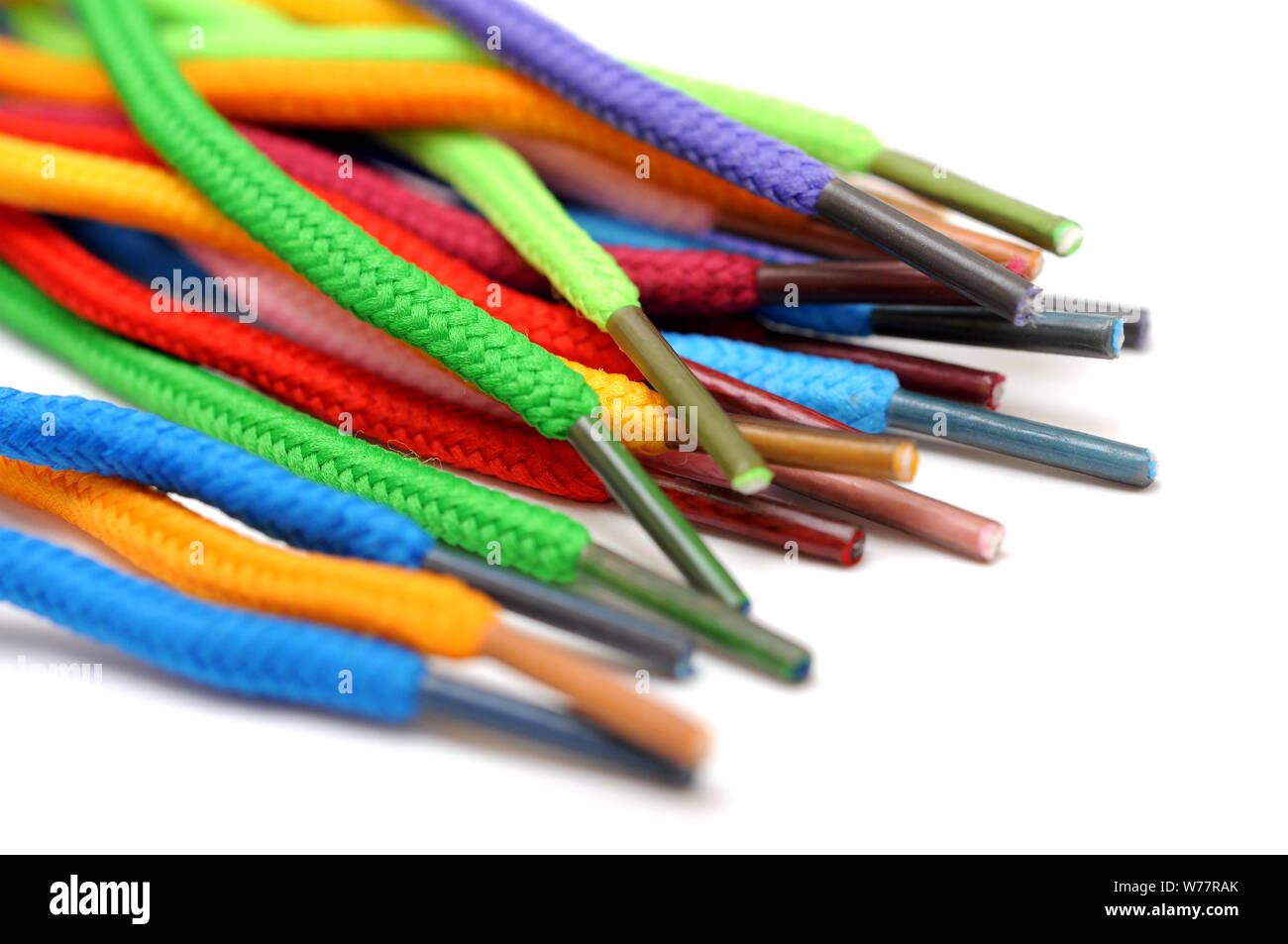 multicolor linen rope on white Stock Photo - Alamy