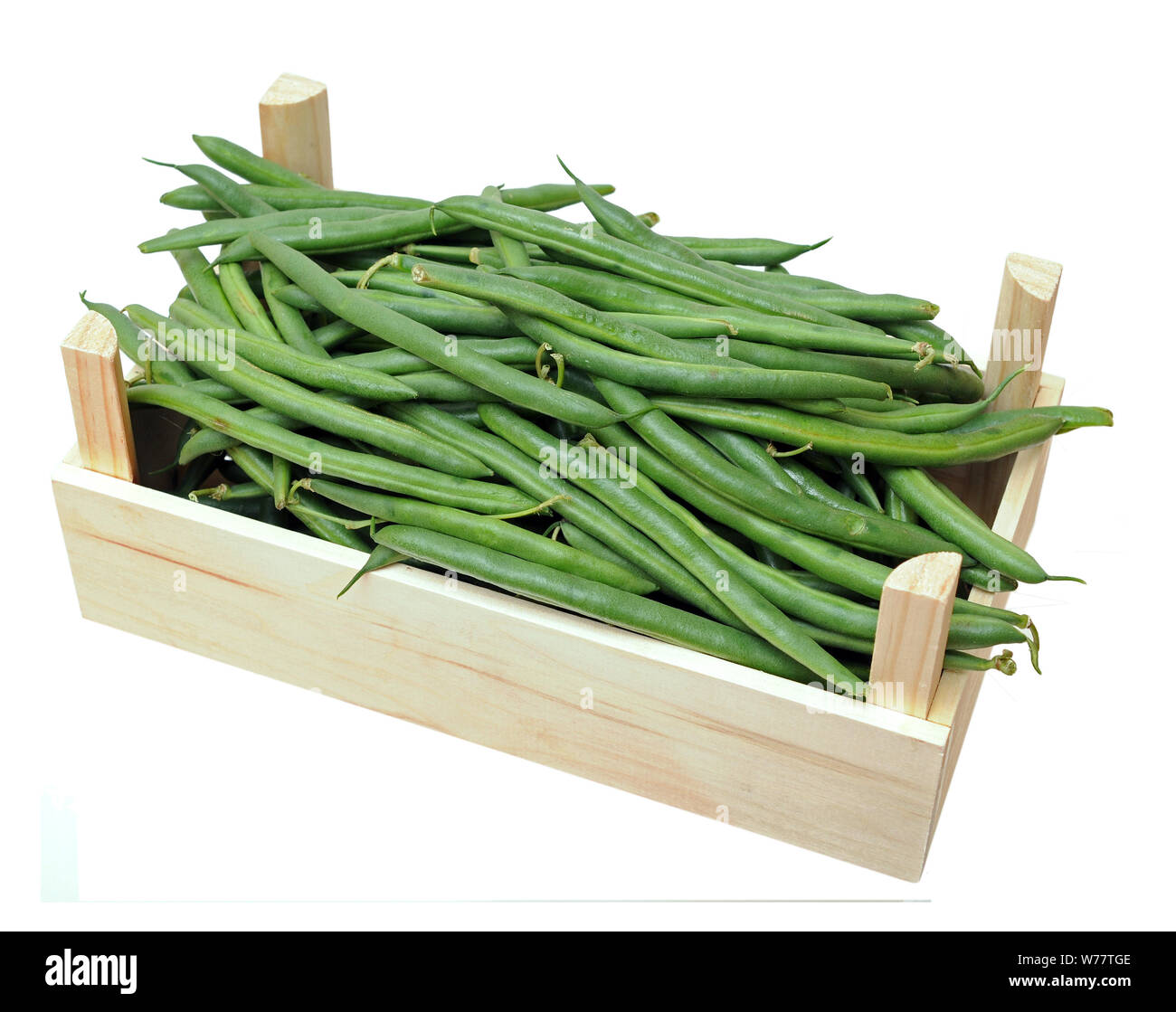 green bean in crate isolated on white Stock Photo - Alamy