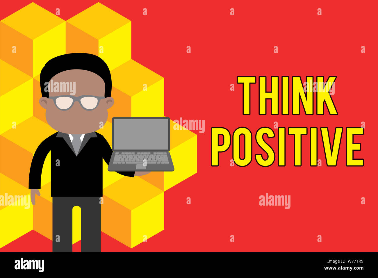 Word writing text Think Positive. Business photo showcasing The ...
