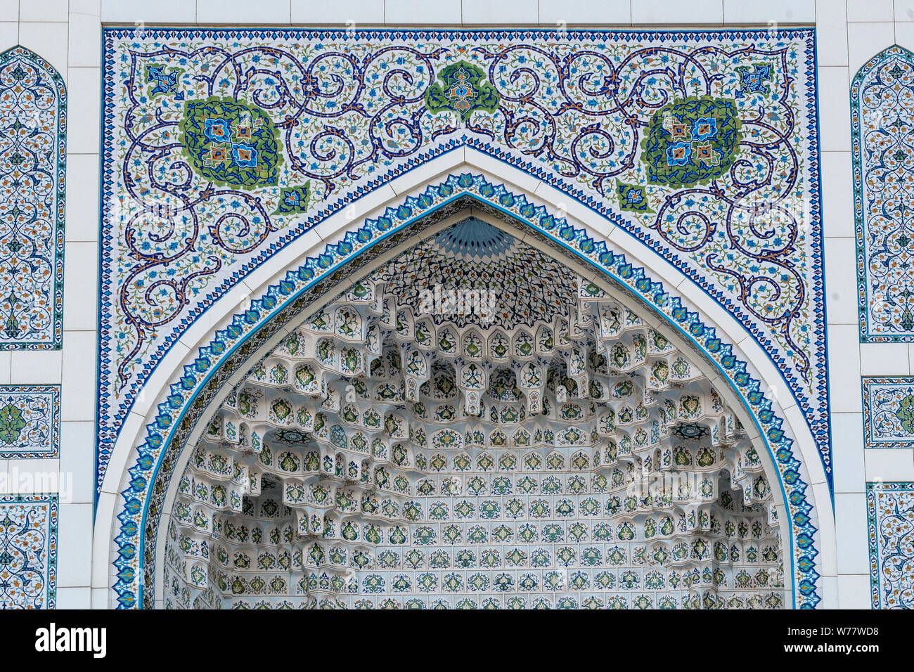 Beautiful traditional pattern on the main facade of the mosque Stock ...