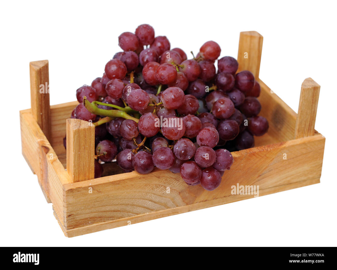 red seedles grape in crate isolated on white Stock Photo - Alamy