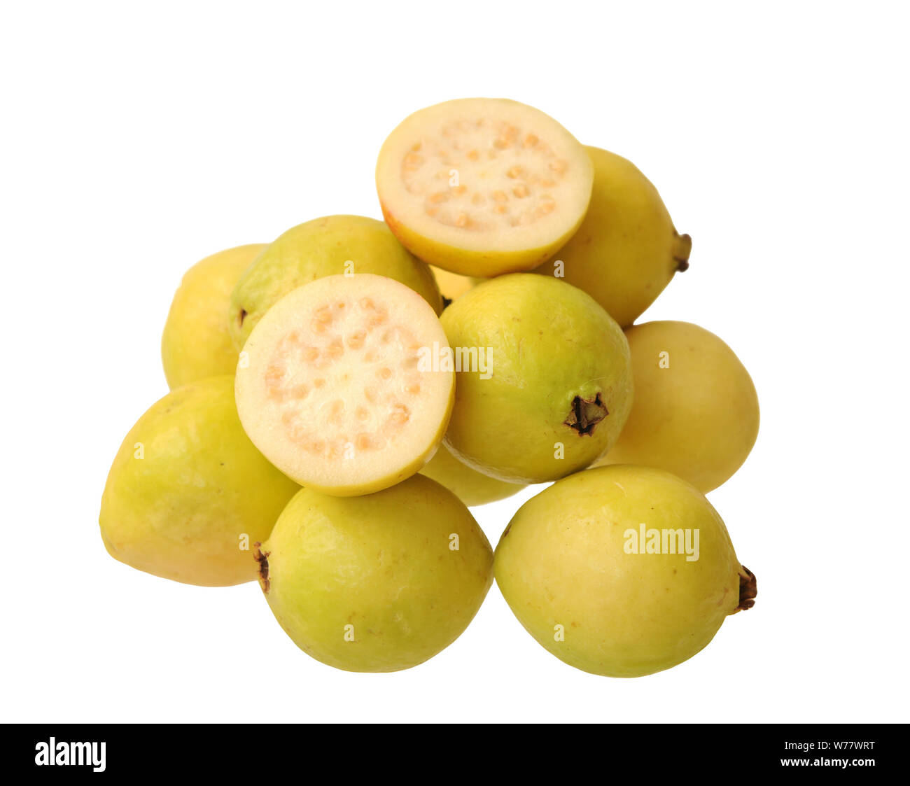 a lot of guava isolated on white background Stock Photo - Alamy