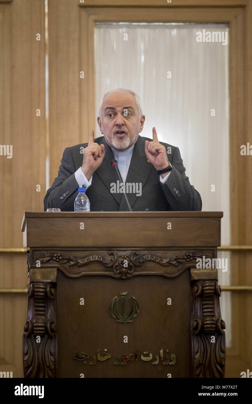 Tehran, Tehran, IRAN. 5th Aug, 2019. Iranian Foreign Minister Mohammad ...